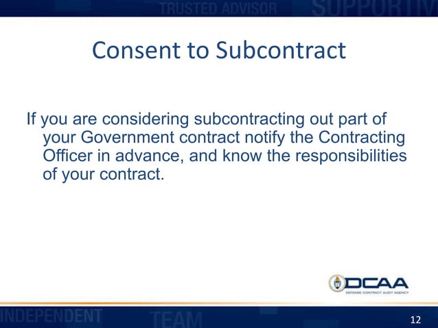 DCAA - Monitoring Subcontracts | PPTX