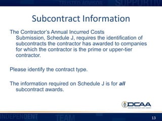 DCAA - Monitoring Subcontracts | PPT
