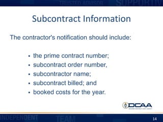 DCAA - Monitoring Subcontracts | PPTX