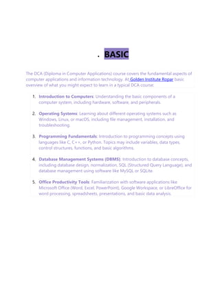 diploma in computer application at ropar. | PDF