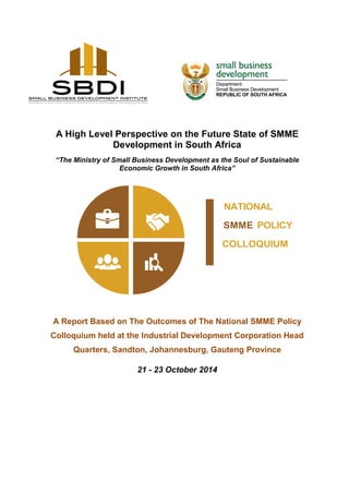 SBDI SMME FINAL Colloquium Report | PDF