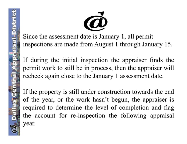 DALLAS CENTRAL APPRAISAL DISTRICT ( DCAD ) value process | PDF