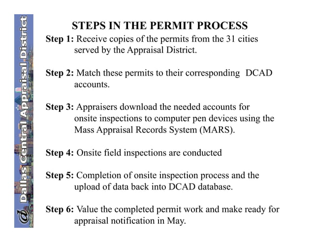 DALLAS CENTRAL APPRAISAL DISTRICT ( DCAD ) value process | PDF