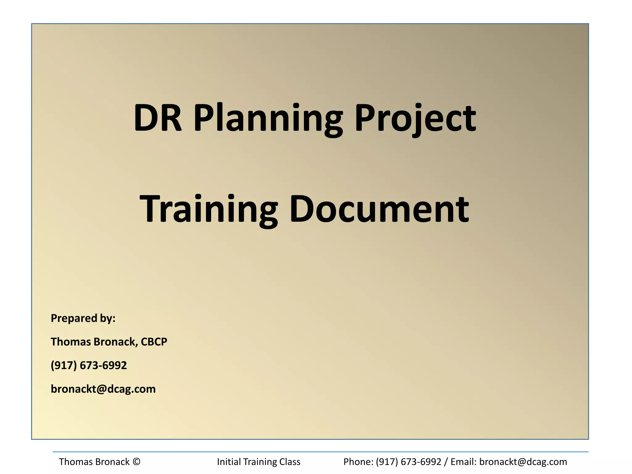 Dcag training on VMware DR Process | PPT