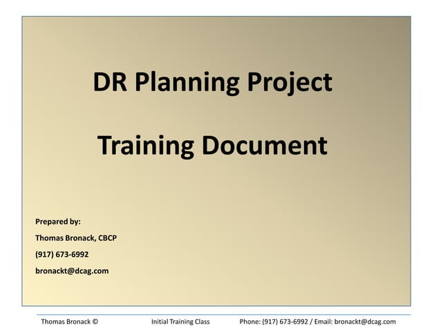 Dcag training on VMware DR Process | PPT