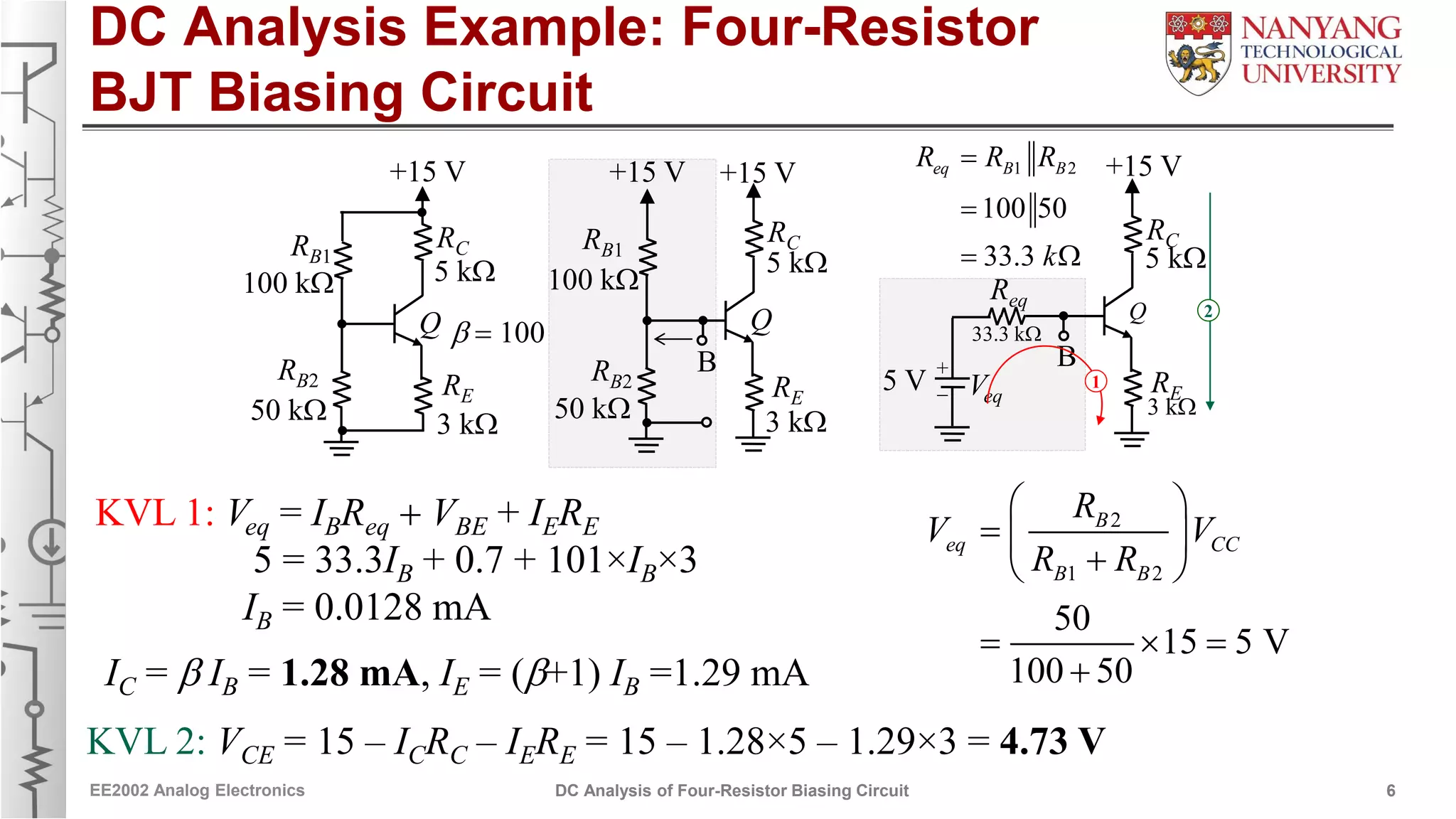Dc Analysis Of Four Resistor Biasing Circuit Pdf