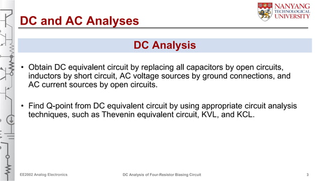 Dc analysis of four resistor biasing circuit | PDF