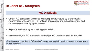 Dc analysis of four resistor biasing circuit | PDF
