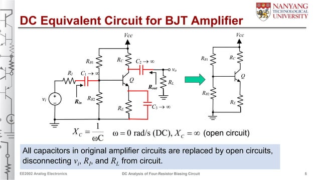 Dc analysis of four resistor biasing circuit | PDF