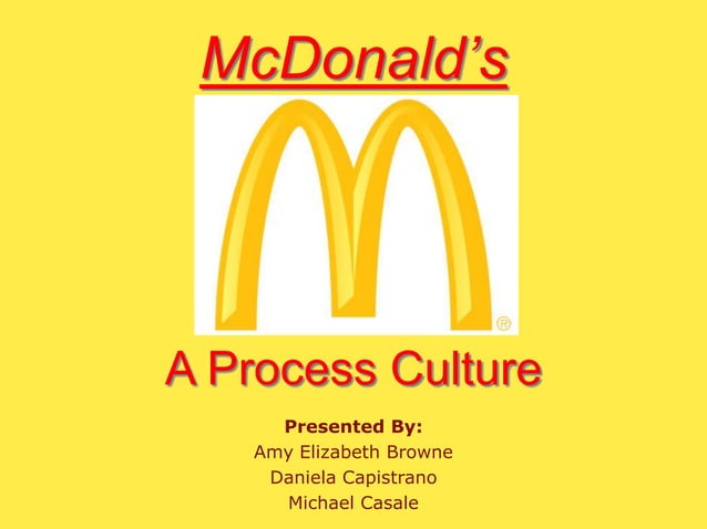 Mcdonald's: A Process Culture | PPT