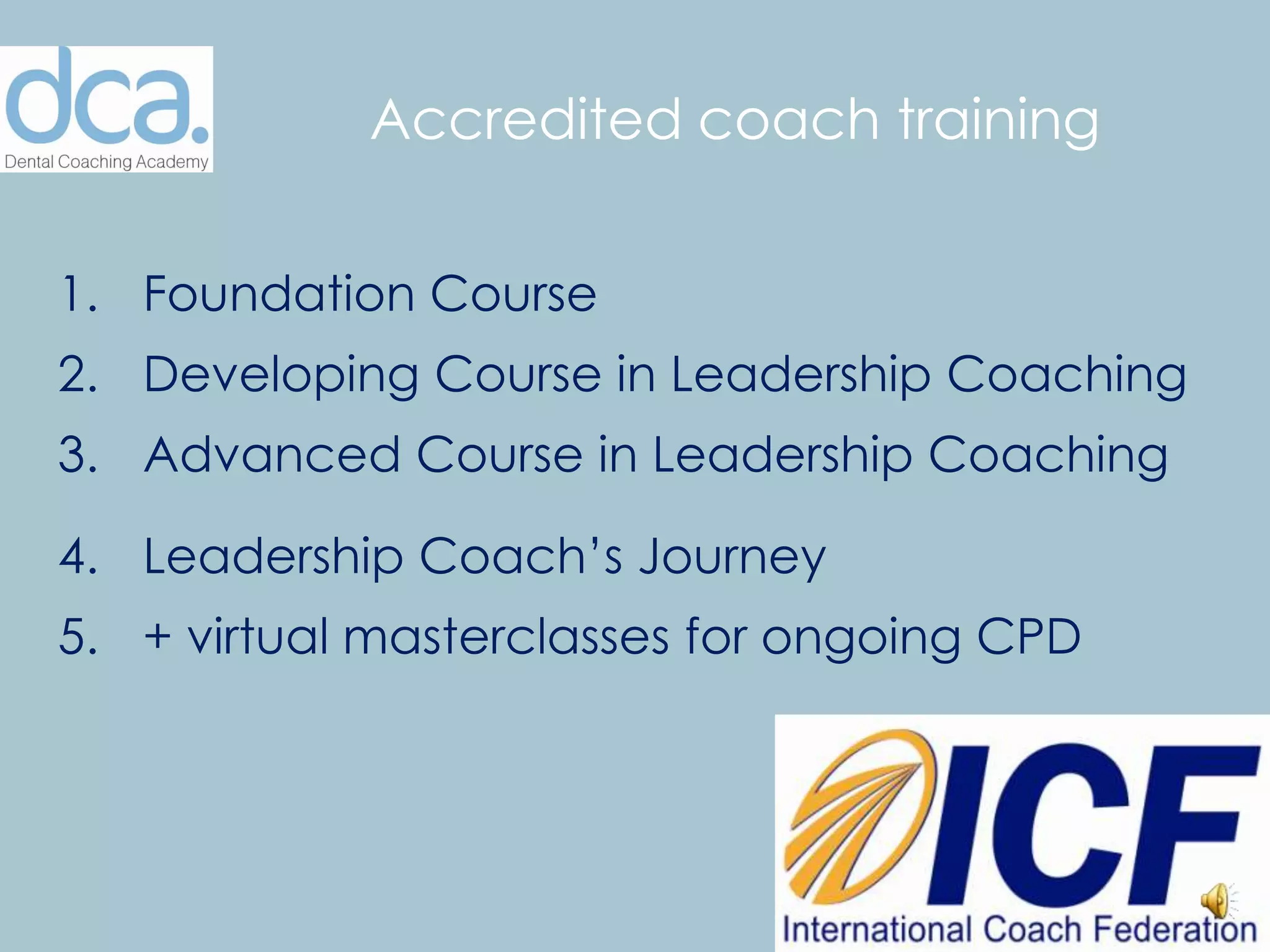DCA professional leadership coaching model | PPTX