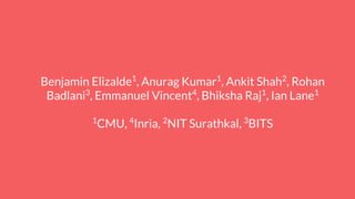 Dcase2016 oral presentation - Experiments on DCASE 2016: Acoustic Scene ...