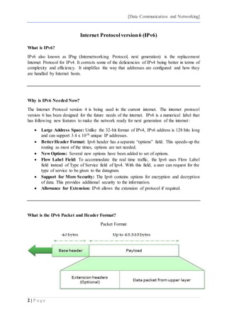 Data Communication IPv6, Ethernet, OSI Model, Transmission Impairments | PDF