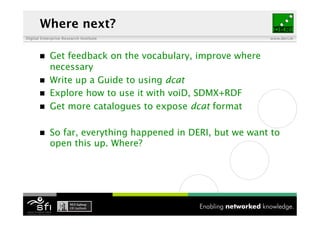 dcat: An RDF vocabulary for interoperability of data catalogues | PDF