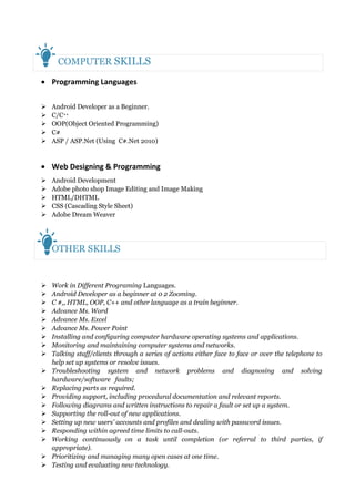 Ali CV Formate 1 | PDF