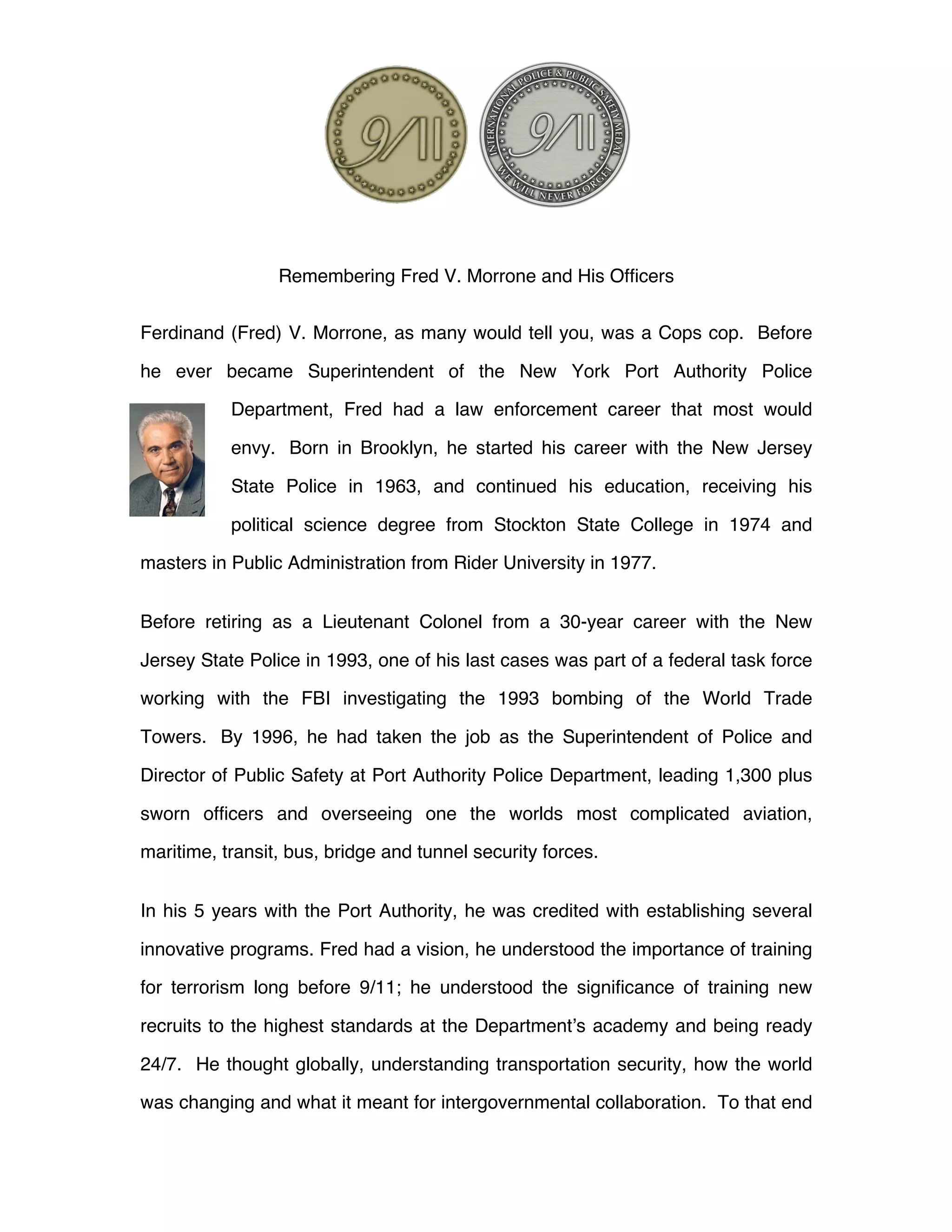 Remembering Fred V Morrone | PDF