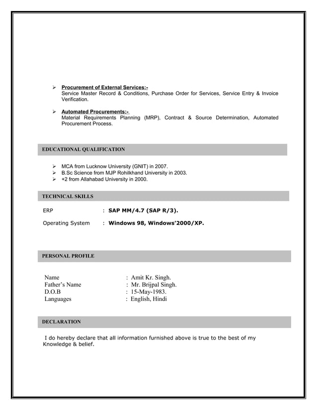 Amit kr. singh Resume (1) | PDF