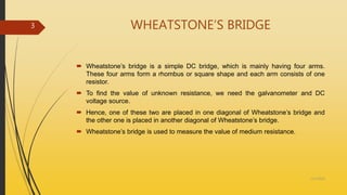 Dc bridge types ,derivation and its application | PPTX