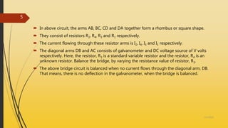 Dc bridge types ,derivation and its application | PPTX
