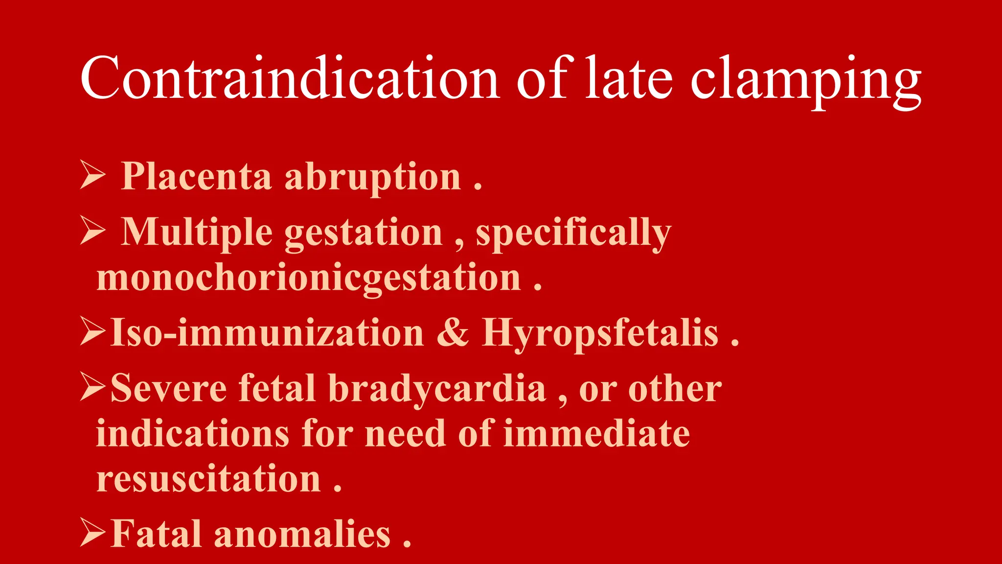 Delayed Cord Clamping- the Physiological Basis | PPT
