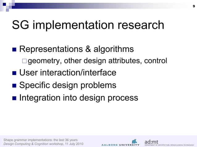 Shape Grammar Implementations The Last 35 Years Pptx Graphics Software Computer Software