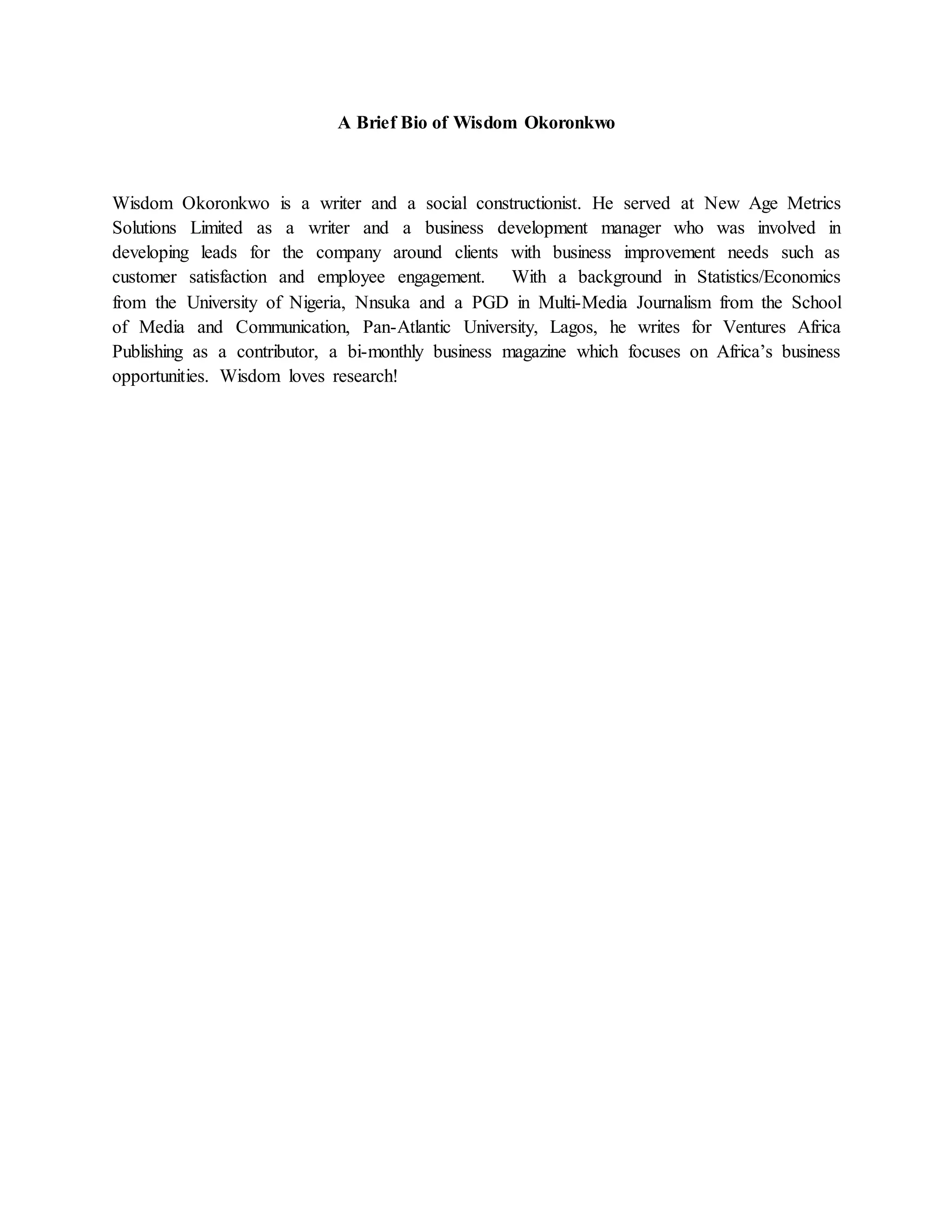 My bio | PDF