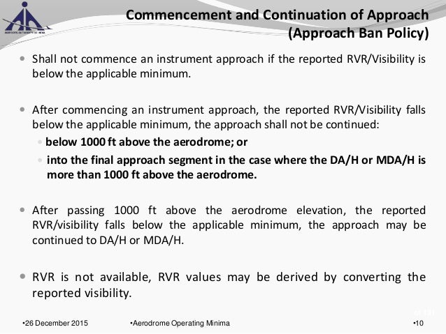 Aerodrome Operating Minima