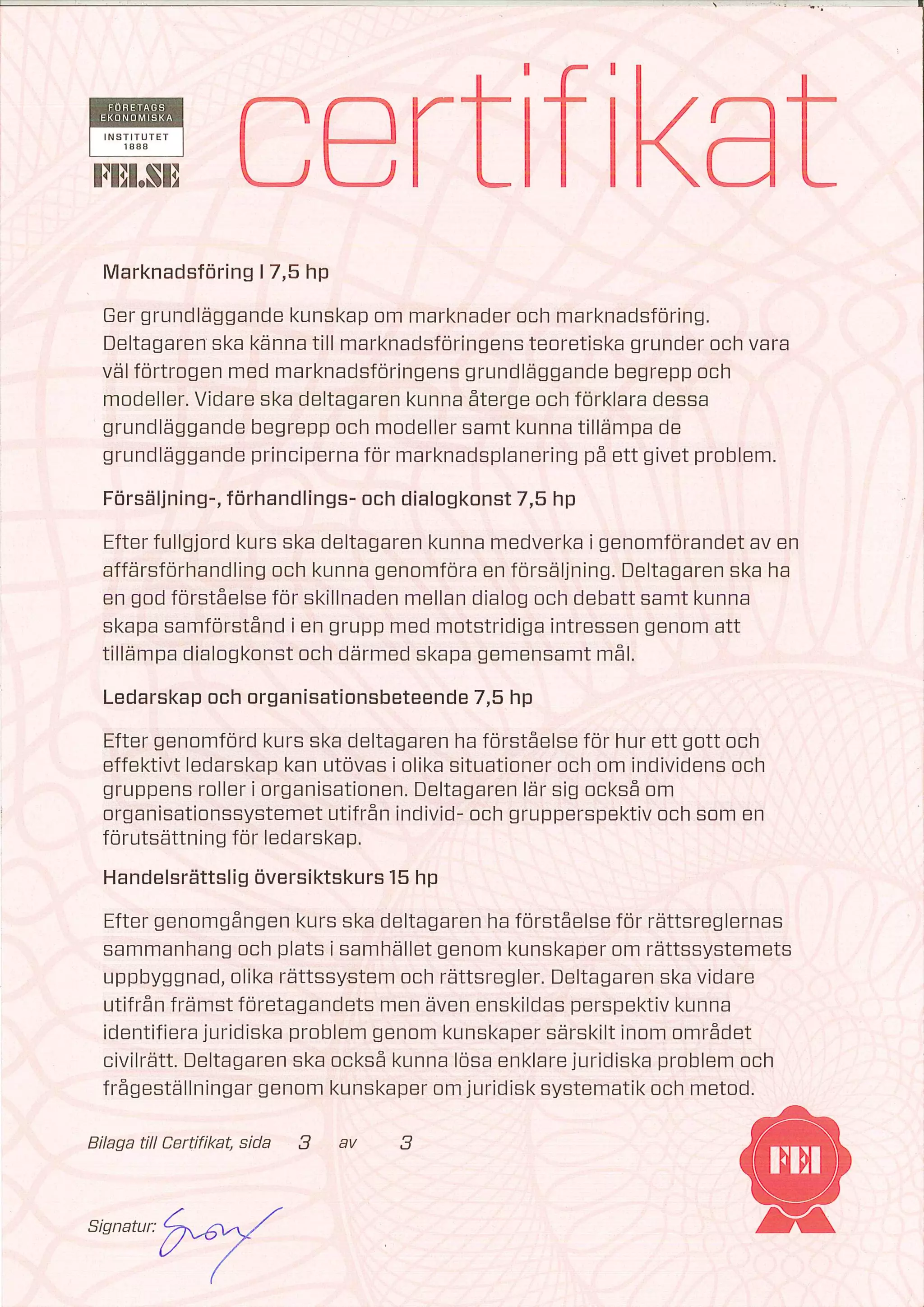 Examensbevis - FEI | PDF