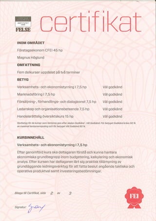 Examensbevis - FEI | PDF