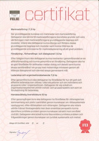 Examensbevis - FEI | PDF