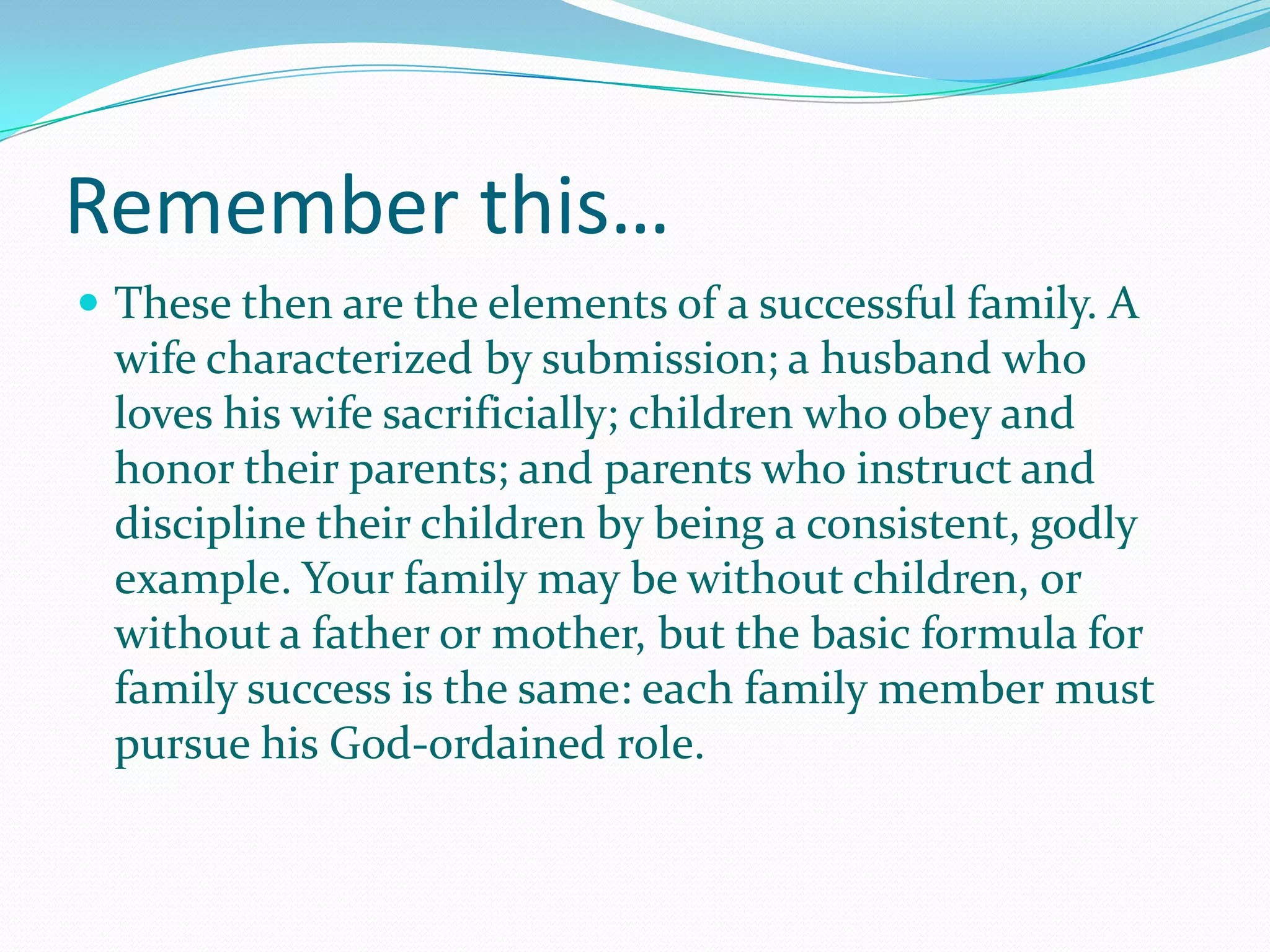 Biblical Roles in the Family | PPTX