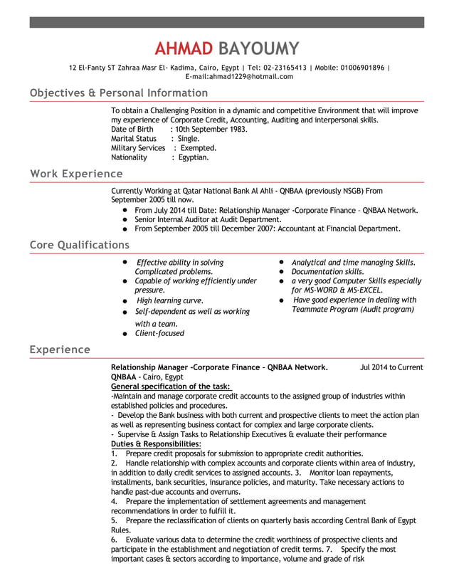 Ahmad Bayoumy CV 2016 | PDF
