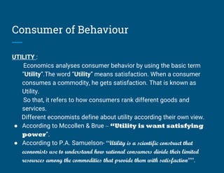 theory of cosumer behaviour | PPTX