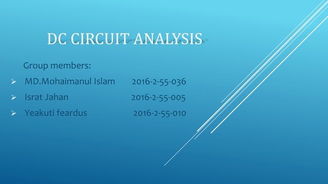 Dc circuit analysis | PPTX | Science