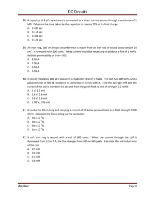 Dc Circuits Exam | PDF