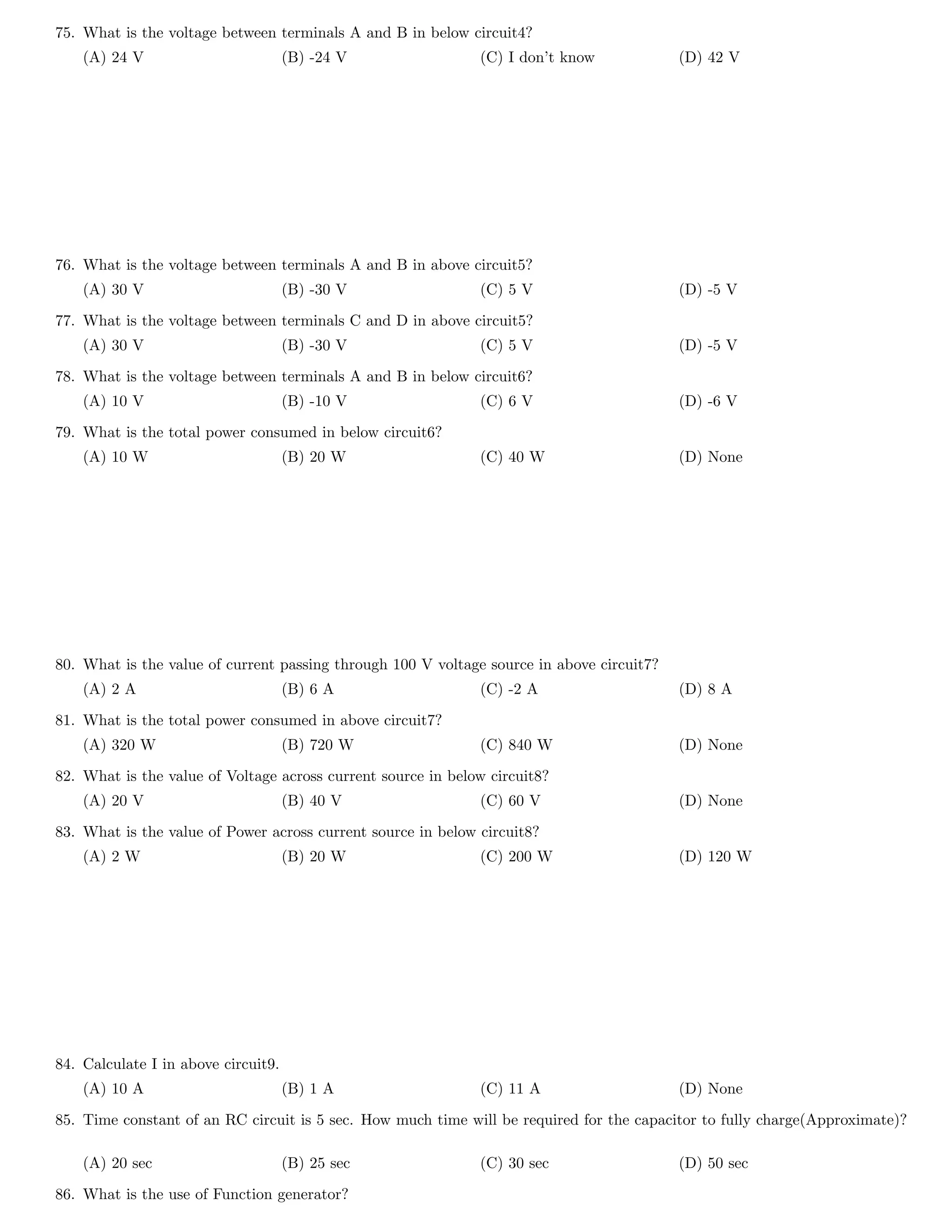 Dc circuits MCQ's | PDF