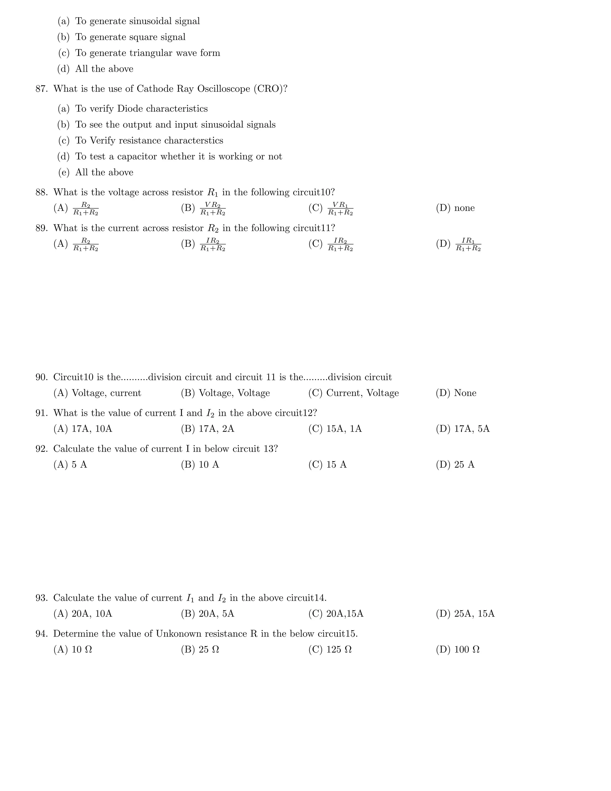 Dc circuits MCQ's | PDF