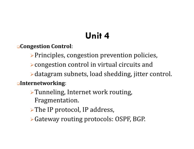 DCCN Network Layer congestion control TCP | PDF | Computer Networking | Computing