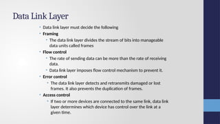 DCCN OSI Model Data Communication and computer Networks | PPTX