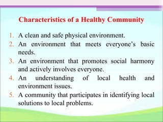 dc community health concepts for healthcare workers | PPT