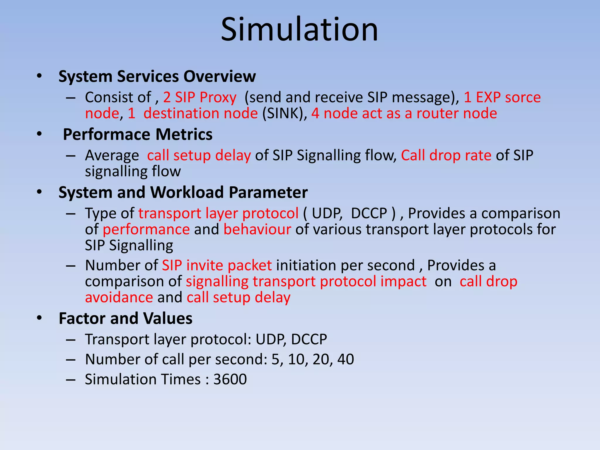 Dccp evaluation for sip signaling ict4 m | PPTX | Computer Networking | Computing