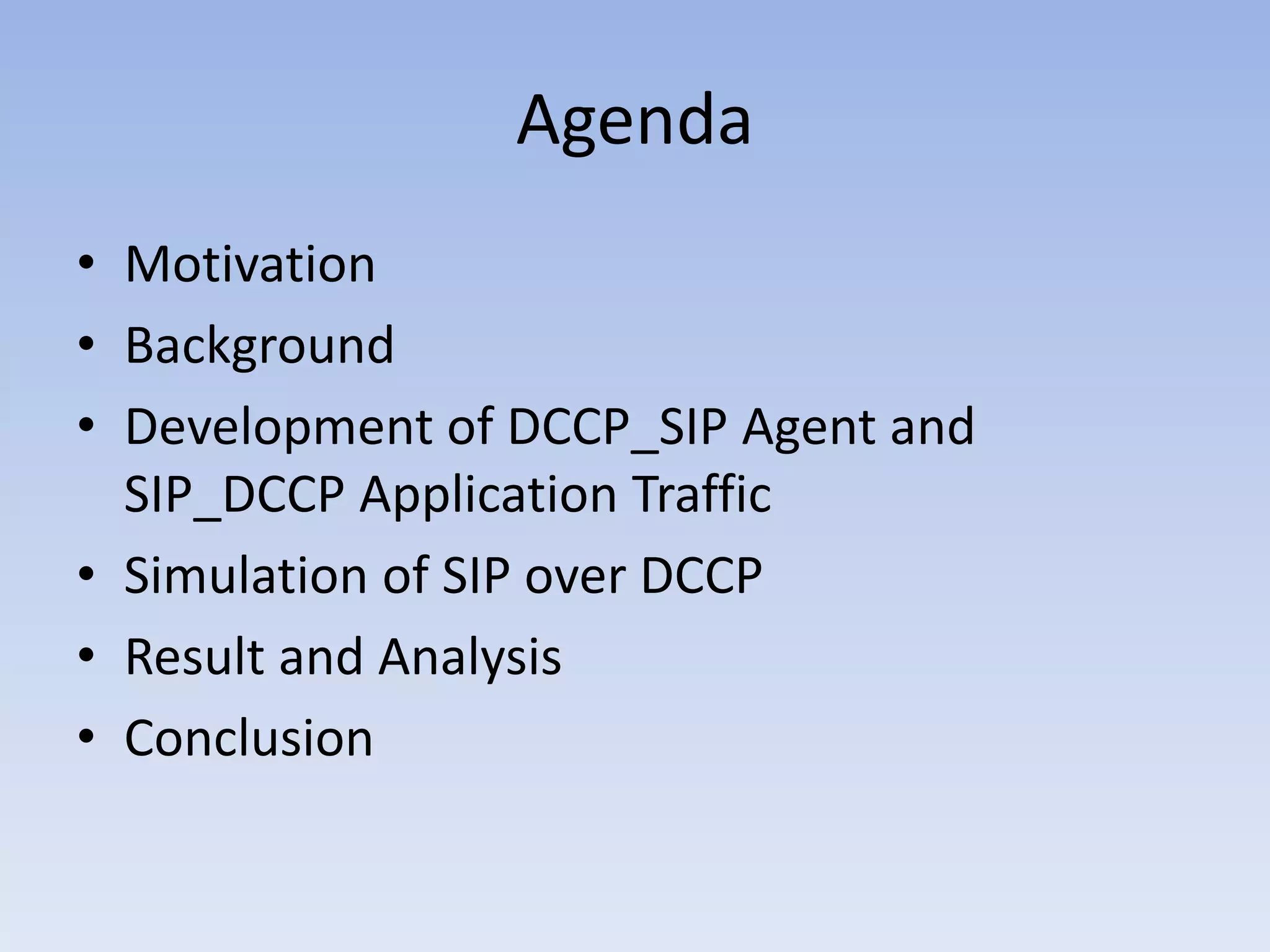 Dccp evaluation for sip signaling ict4 m | PPTX | Computer Networking ...