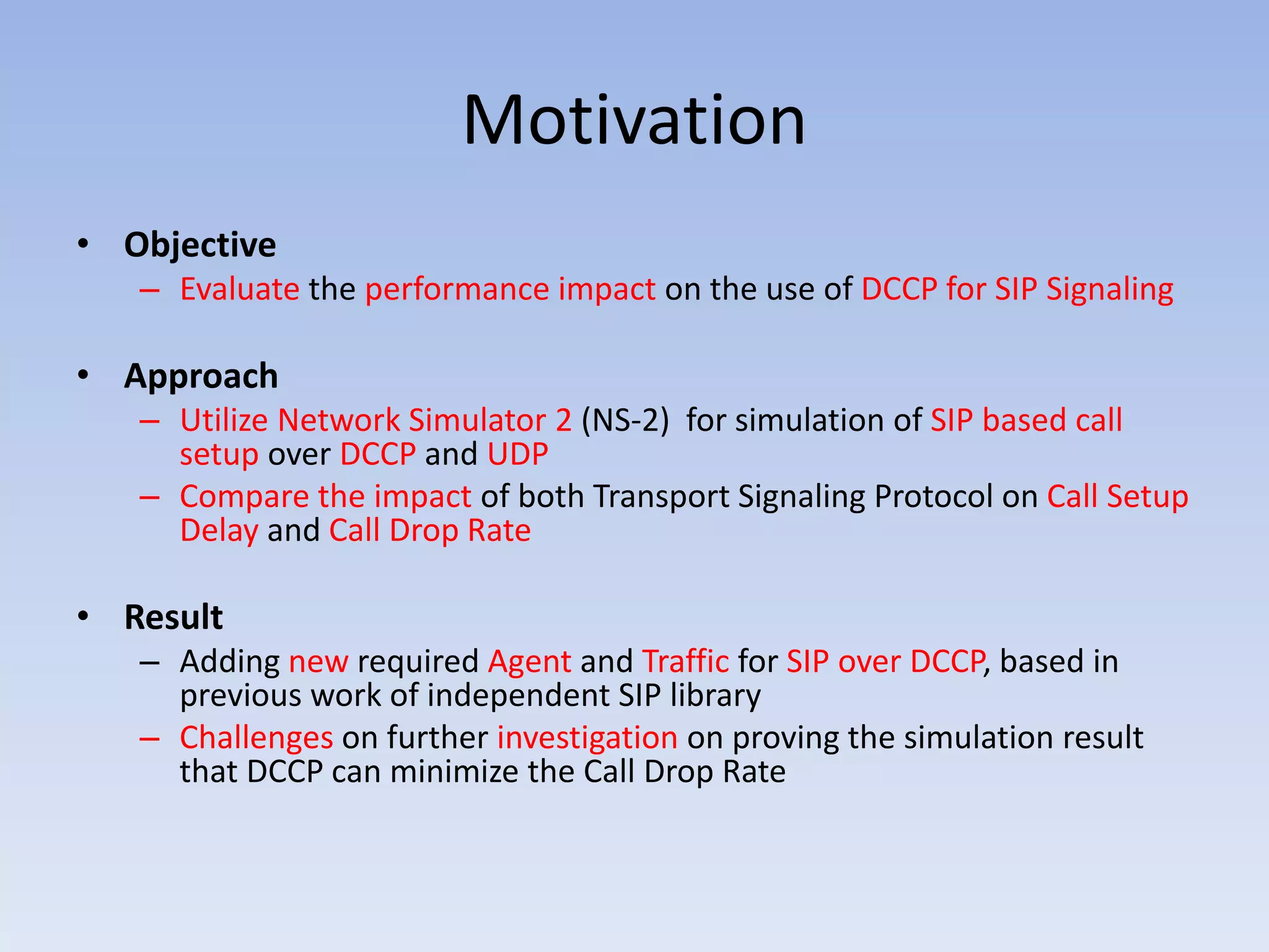 Dccp evaluation for sip signaling ict4 m | PPTX | Computer Networking ...