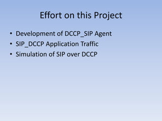 Dccp evaluation for sip signaling ict4 m | PPTX | Computer Networking ...