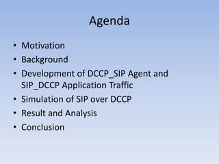 Dccp evaluation for sip signaling ict4 m | PPTX | Computer Networking ...