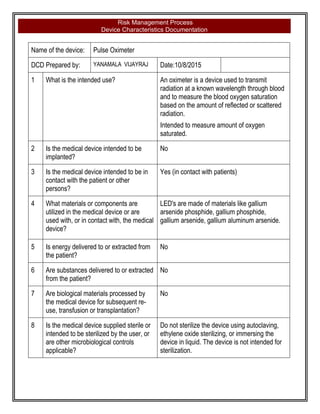 DCD of pulse oximeter | PDF | First Aid | Injuries