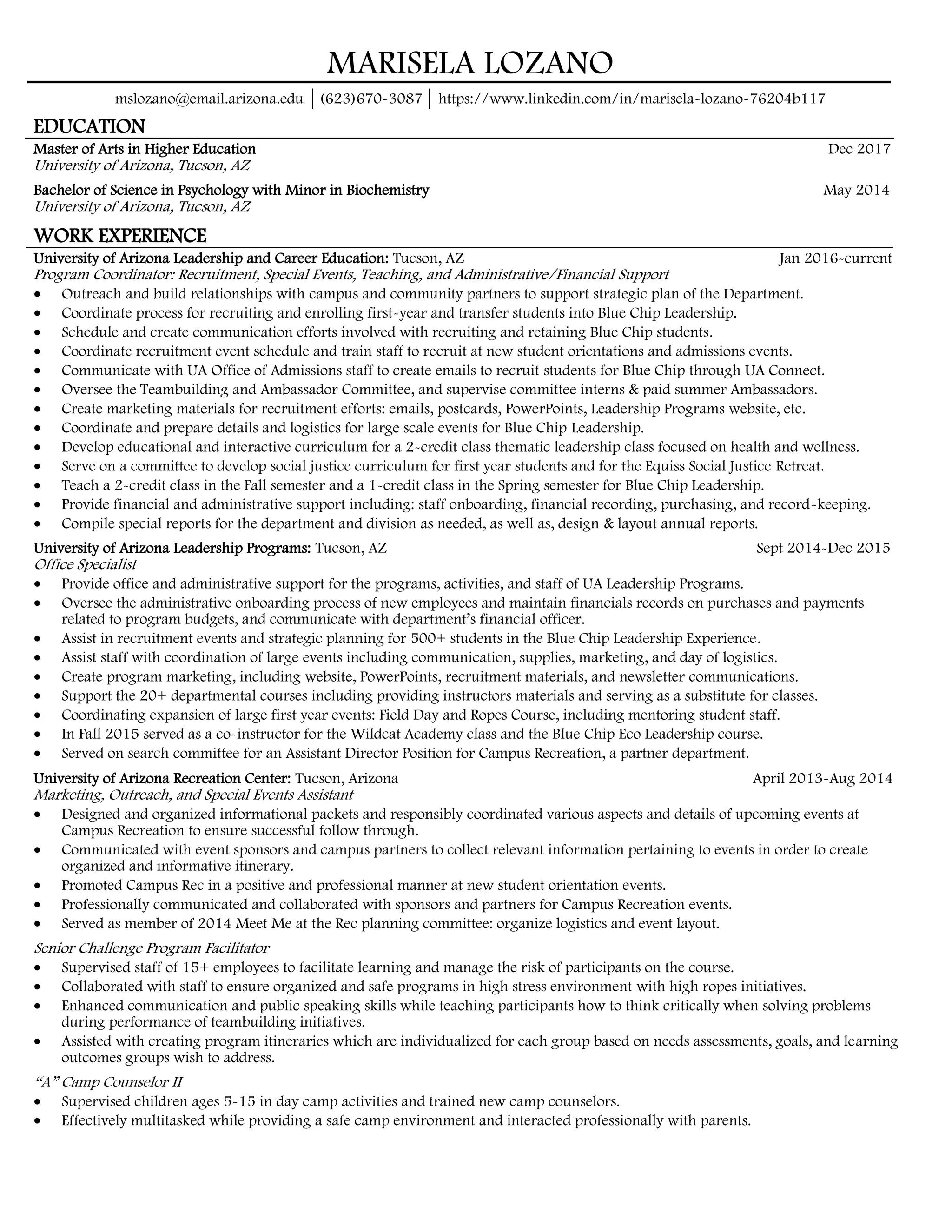 Marisela Lozano - Final Resume | PDF