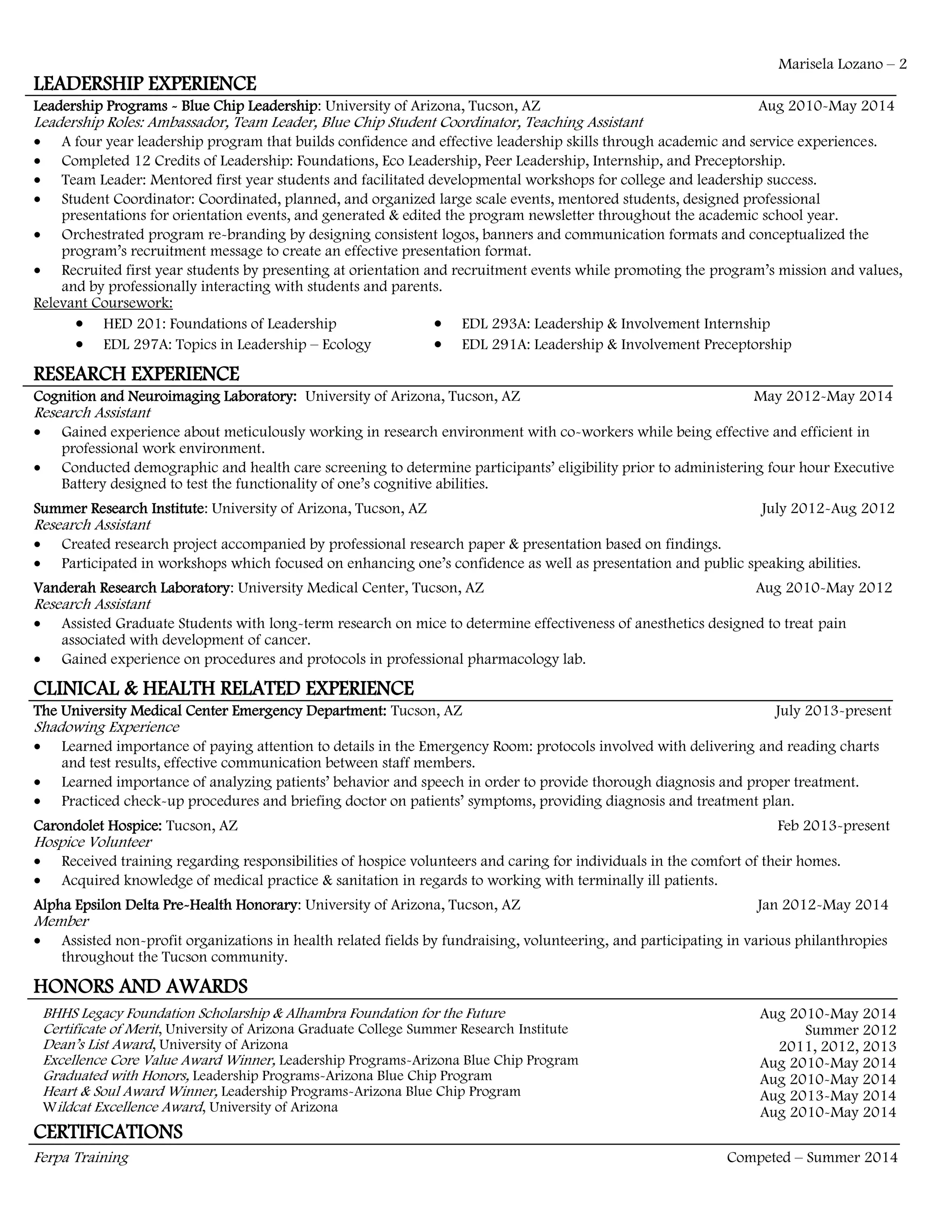 Marisela Lozano - Final Resume | PDF