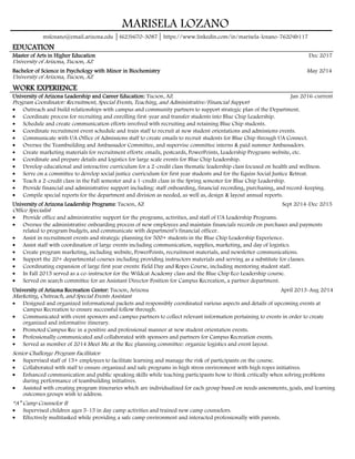 Marisela Lozano - Final Resume | PDF | Professional School | Postgraduate Education