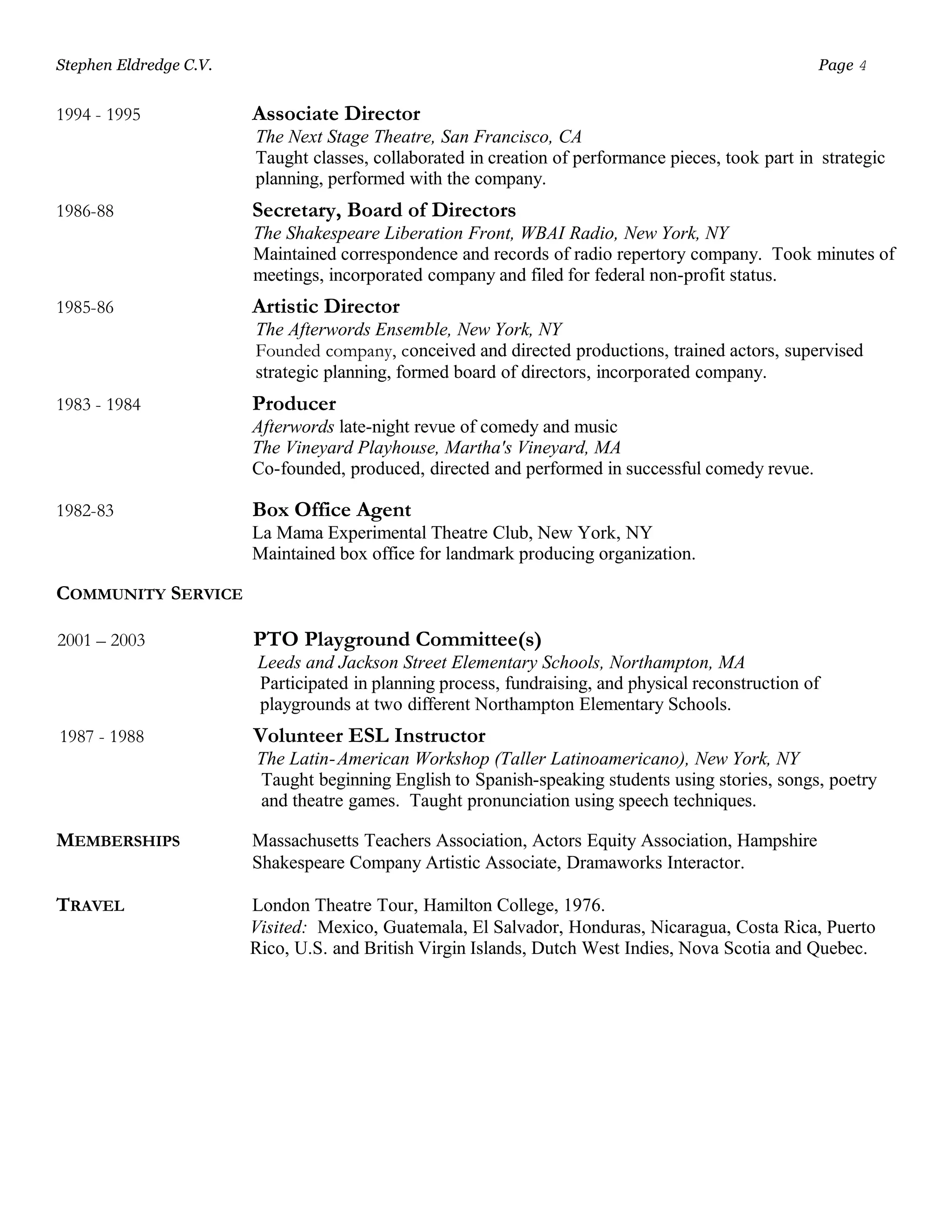 2015 Stephen Eldredge Curriculum Vitae | PDF